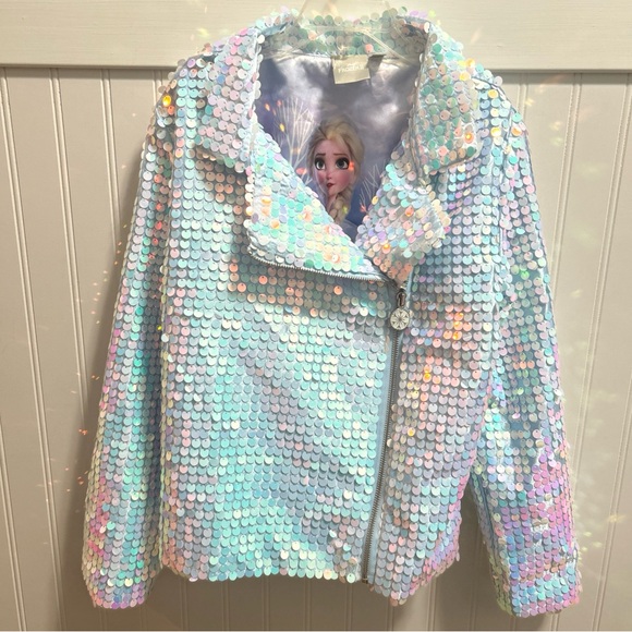 Disney | Jackets & Coats | Disney Frozen Elisa Sequin Jacket Girls Size ...
